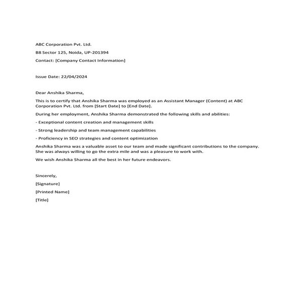 How to Write a Work Experience Certificate (With Sample)