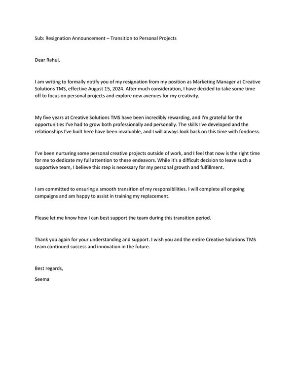 Resignation Letter for Personal Reasons : Samples and Tips