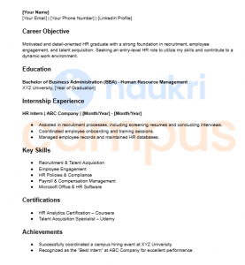 Best HR Fresher Resume and CV: Format, Examples, and Guide